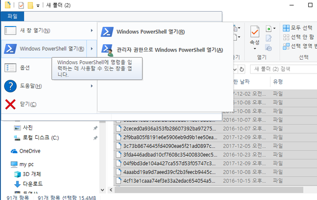 windows 10 pro 명령 프롬포트 오류 질문입니다(windows powershell) / ren ** 명령어 질문 : 지식iN