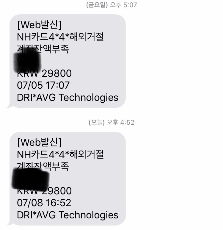 자꾸 제 카드에서 DRI*AVG Te : 지식iN