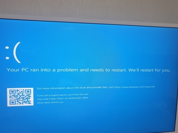 컴퓨터 your pc ran into a problem and neesd to restart. we`ll restart ...