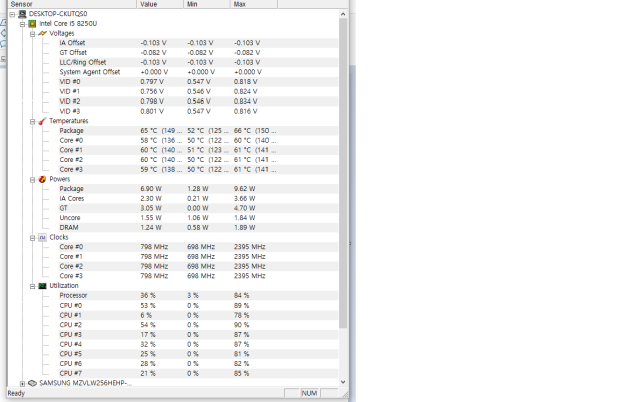 CPUID HWMonitor voltage : 지식iN