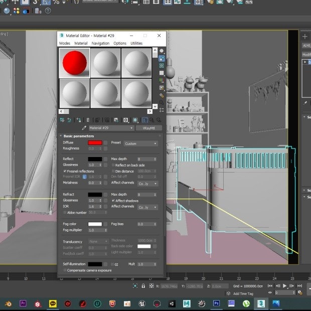 v ray 3D max 뷰포트에서 재질 절대 안보임 : 지식iN