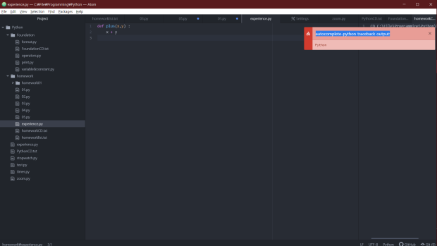 atom autocomplete-python traceback output: 오류 : 지식iN