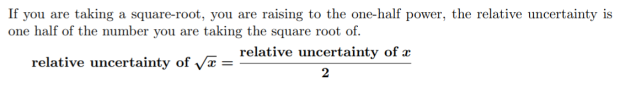 Uncertainty square root 계산 .. 불확실성 루트값 계산질문드립니다. : 지식iN