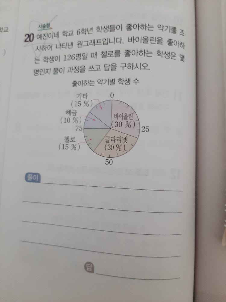 6학년 1학기 수학 여러가지 그래프 문제 지식in
