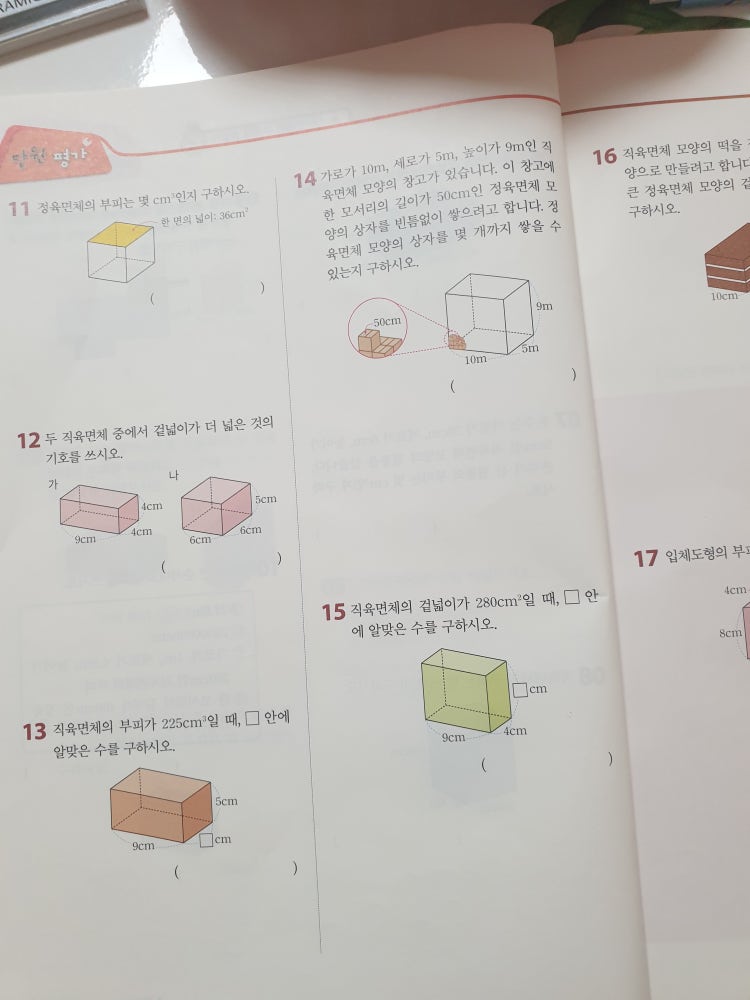 초6 1 직육면체 부피와 겉넓이 지식in