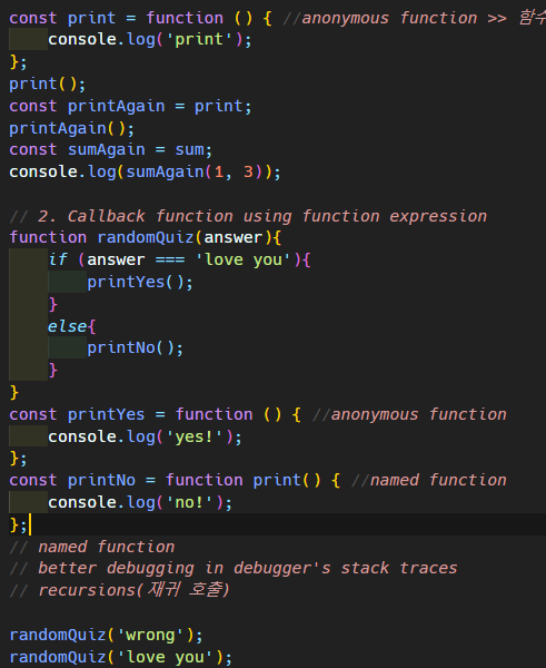자바스크립트 first-class function에 관한 질문이요! : 지식iN