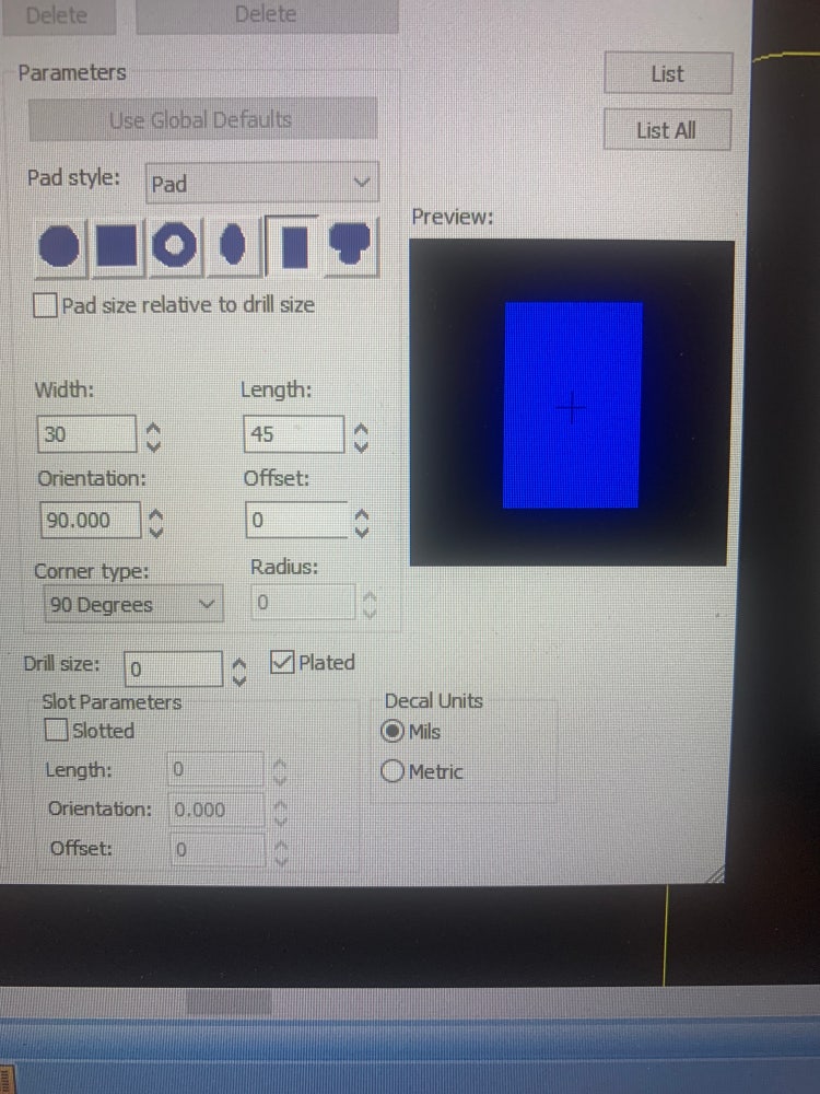 pads layout 단위 질문 : 지식iN