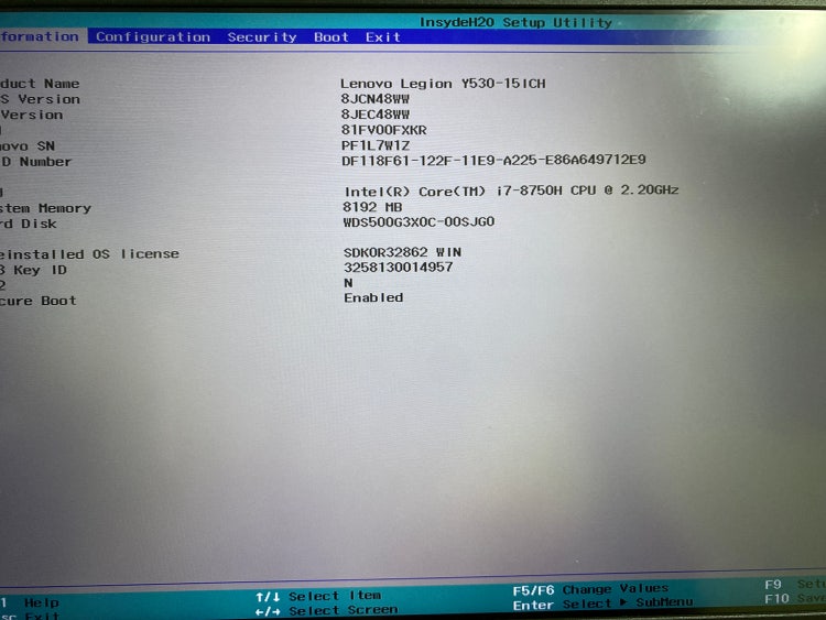 노트북 InsydeH20 setup Utility : 지식iN