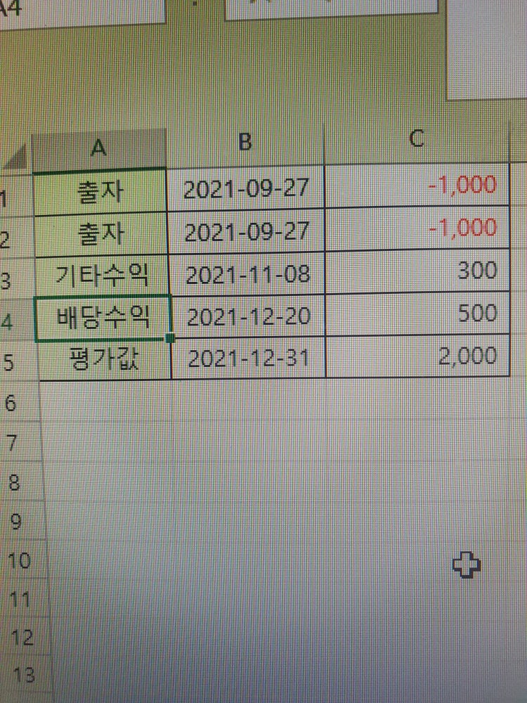 엑셀 Irr 함수에 조건을 걸어 구하는법 지식in