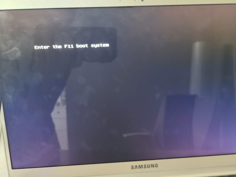 삼성노트북 enter the f11 boot system은 왜나오는건가요? : 지식iN
