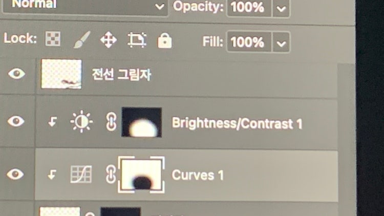 포토샵 조정레이어curves 마스크모양이 동그랗게 되어있는게 어떤걸 적용한건가요 지식in