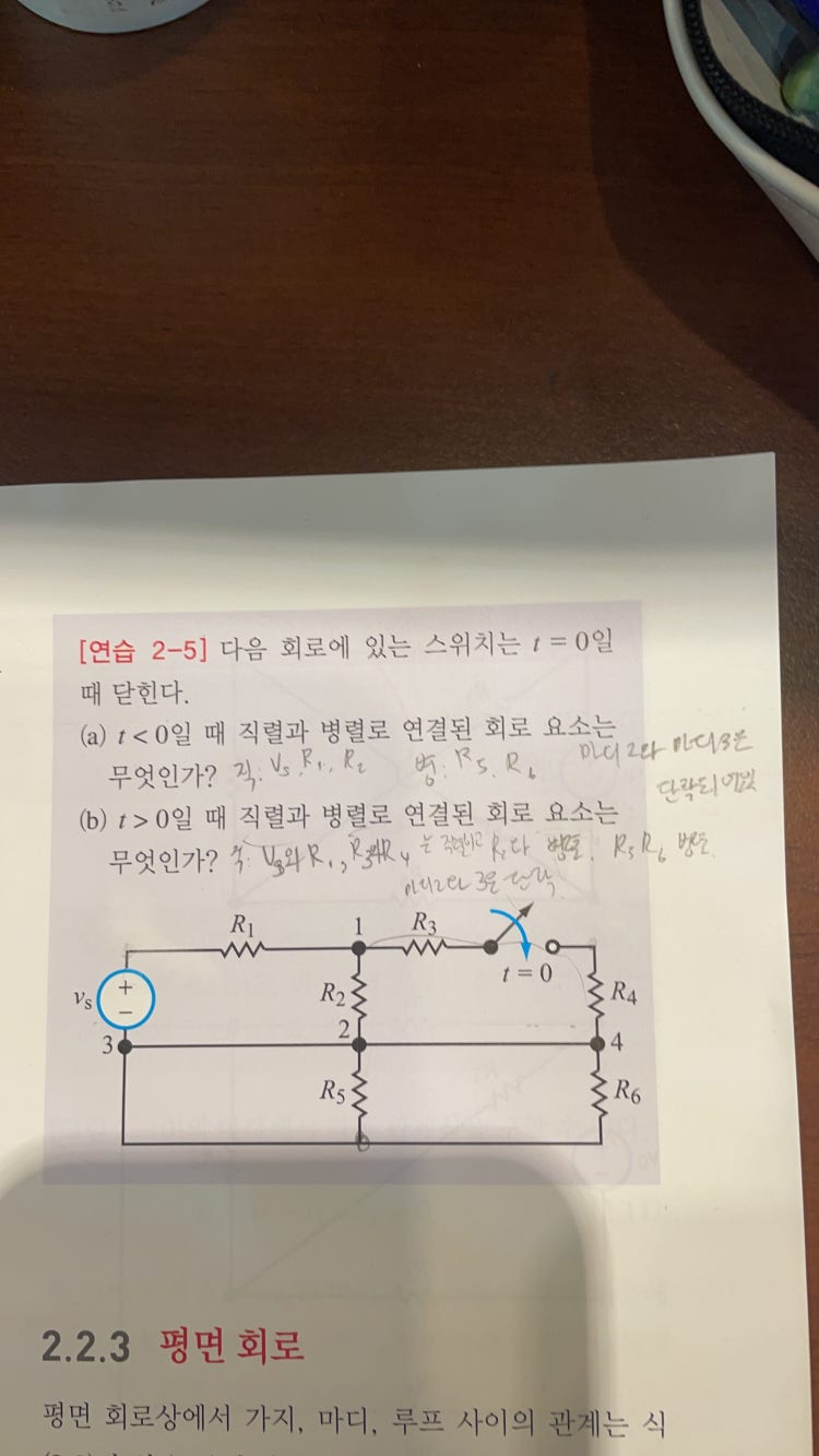 회로이론 전기전자공학 간단한 스위치 문제 지식in
