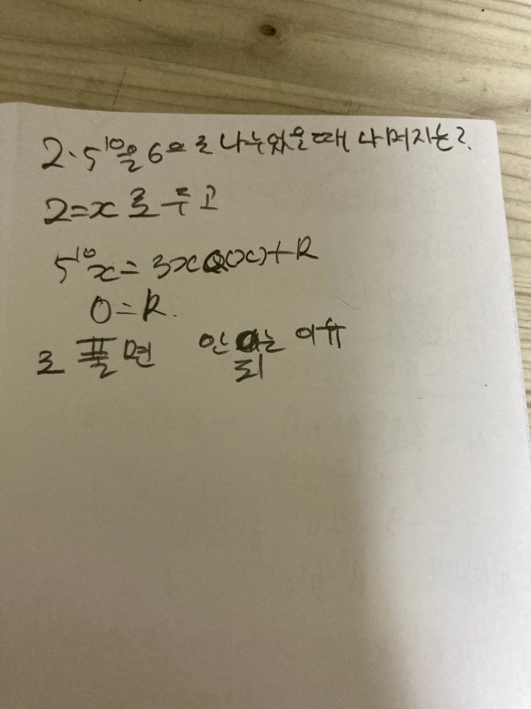 수학 나머지정리 문제 질문 지식in