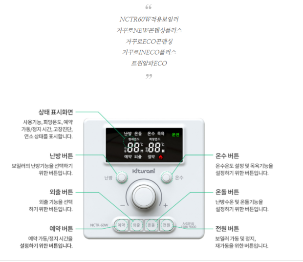 귀뚜라미 트윈알파 nctr-60w 난방 필요 없이 온수만 쓰고 싶을때 : 지식iN