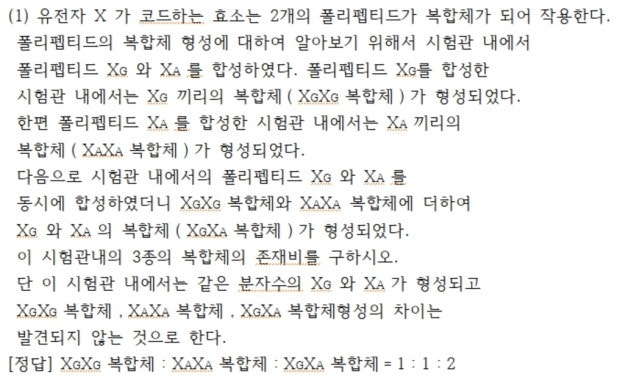 내공100 생명공학 문제 폴리펩티드 복합체 존재비 설명 부탁드립니다 지식in