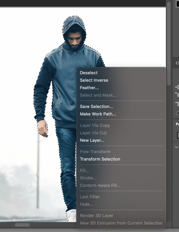 포토샵 누끼따고 있는데 layer via cut 가 안나와요 ㅠㅠ : 지식iN