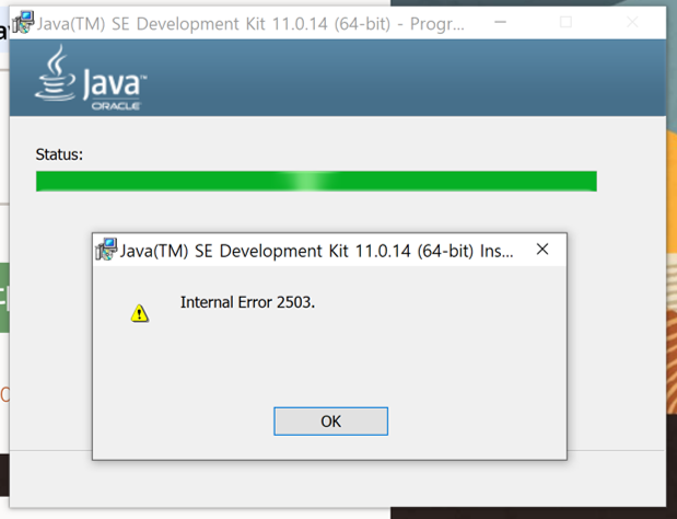 Java 설치 2503, 2502 에러 : 지식iN