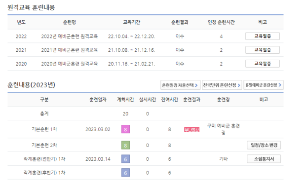 예비군 기본훈련 1차 작계훈련 질문이요 지식in