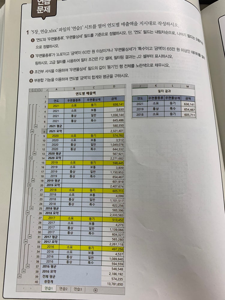엑셀과 파워포인트2019 5장 연습문제 질문드립니다 지식in