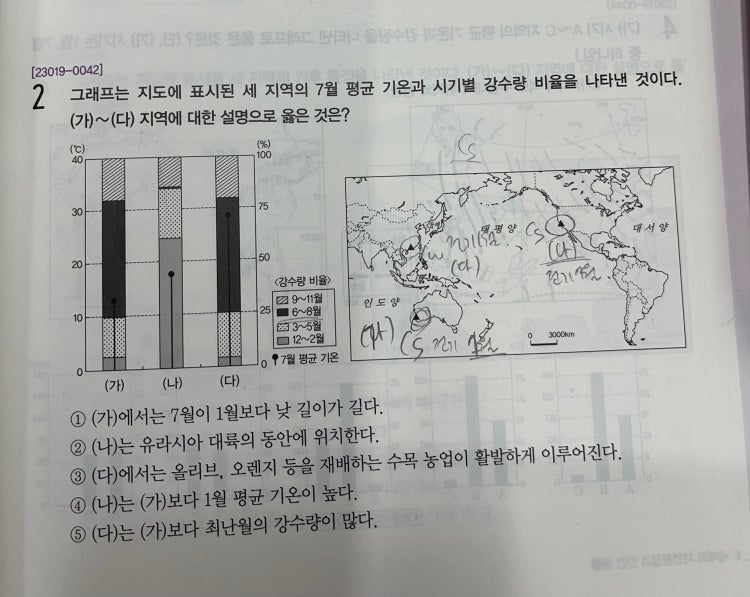 세계지리 수능특강 지중해성 기후 질문 지식in