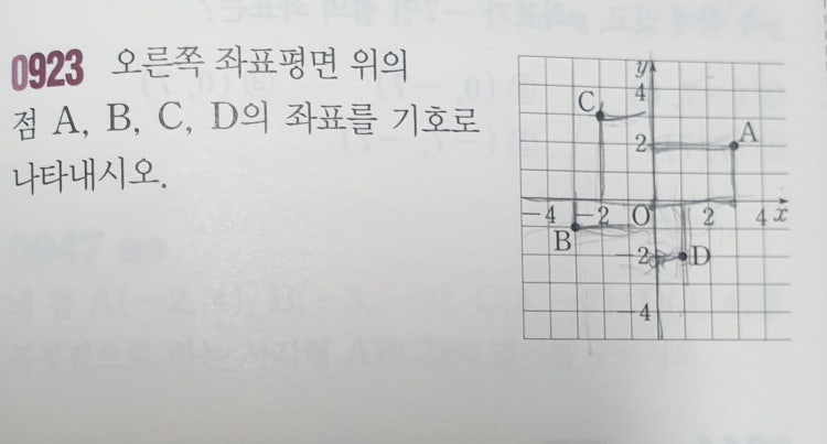 중1 수학문제 좌표와 그래프 질문 지식in