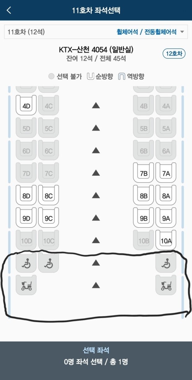 KTX-산천, SRT 1호차 좌석 선택 예매 가능 시간 떄 : 지식iN