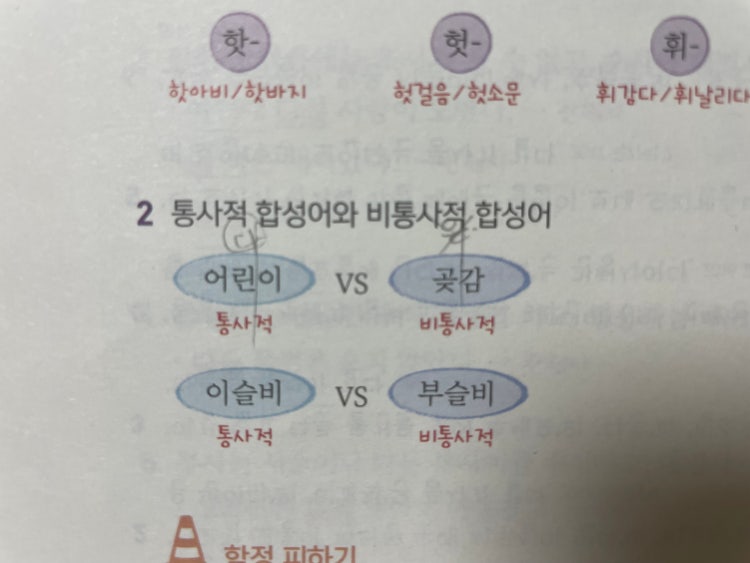 통사적 합성어 비통사적 합성어 조사어미 지식in