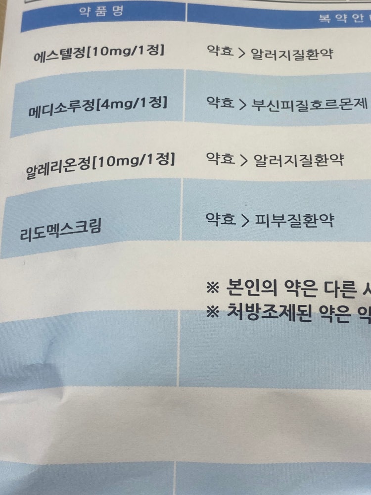 스테로이드 약 성분 질문 지식in