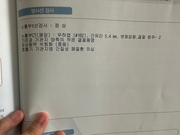 저선량 폐ct 결과좀 봐주세요 간유리 결절 폐질환 지식in