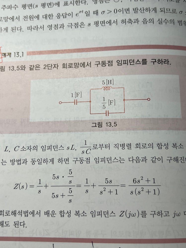 회로이론 2단자 회로망 구동점 임피던스 구하기 지식in