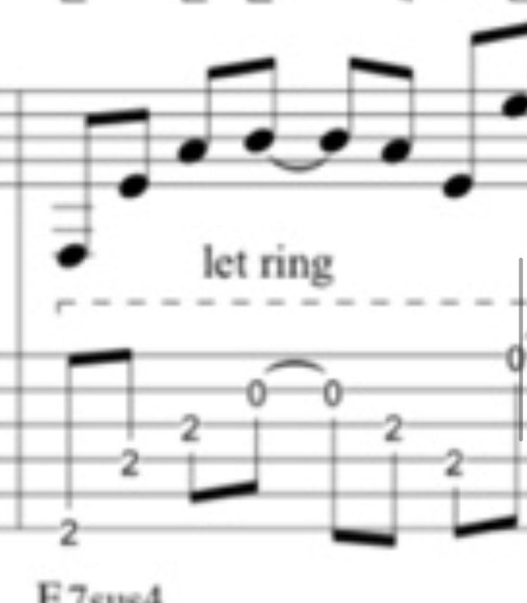 기타 타브 악보 let ring이 모 : 지식iN