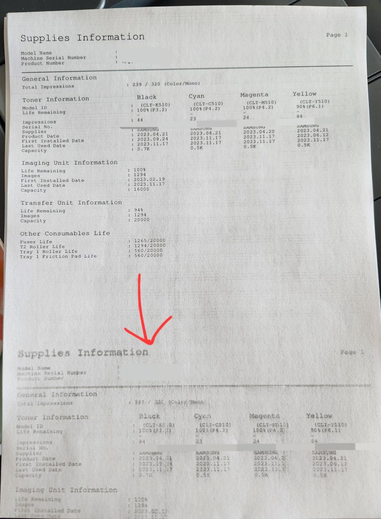 SL-C513 레이저 프린터 인쇄시 번짐 현상 어떻게 고치나요? : 지식iN