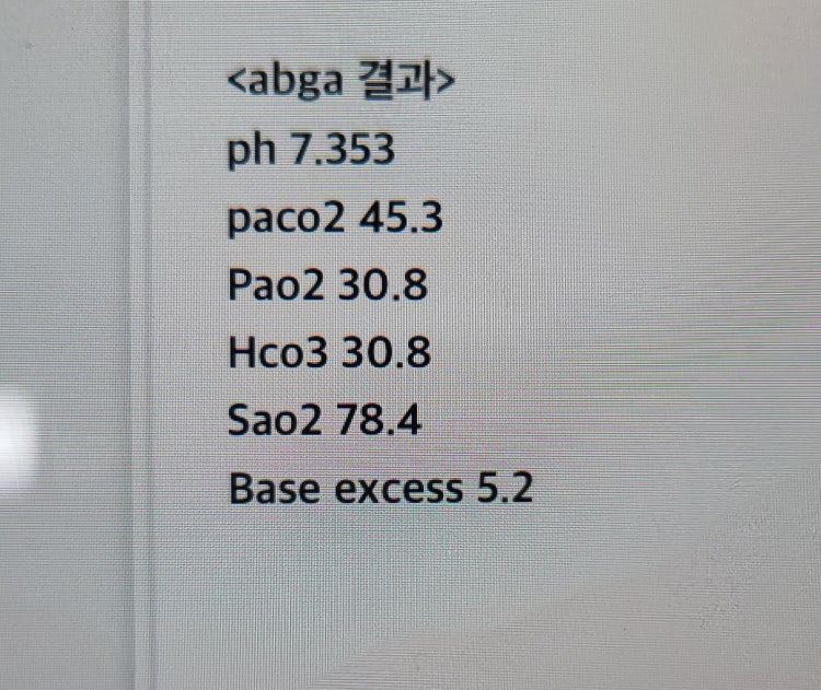 환자 ABGA 결과 해석부탁드려요 !!! : 지식iN