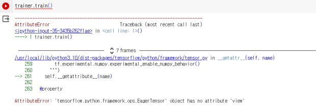코딩 질문 AttributeError: 'tensor : 지식iN