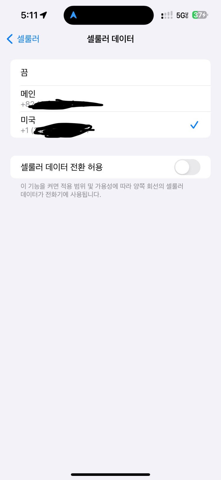 해외유심 셀룰러 설정 질문이요 지식in
