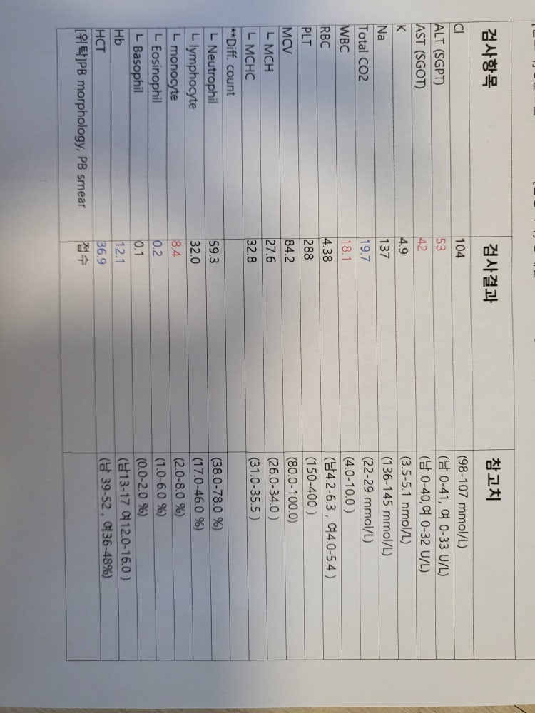 백혈구 수치 좀 계산해주세요.. : 지식iN