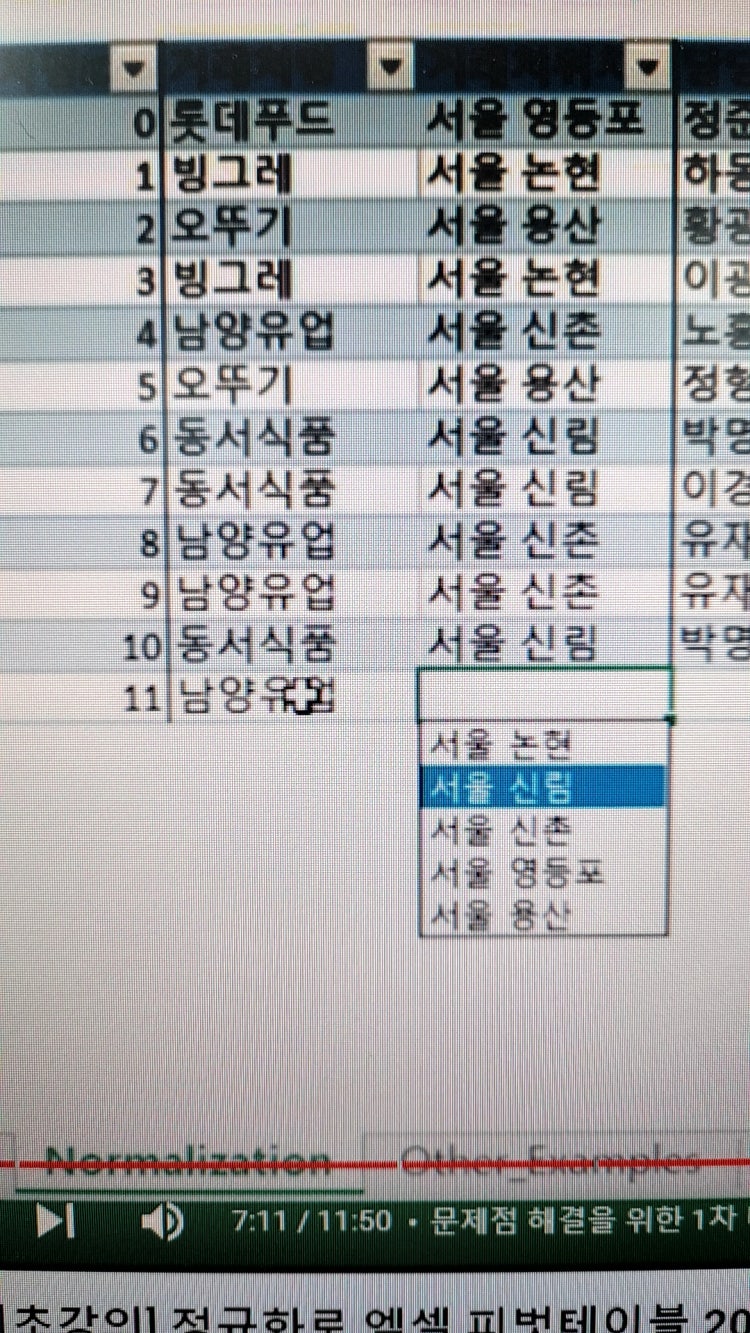 엑셀 질문이요 지식in