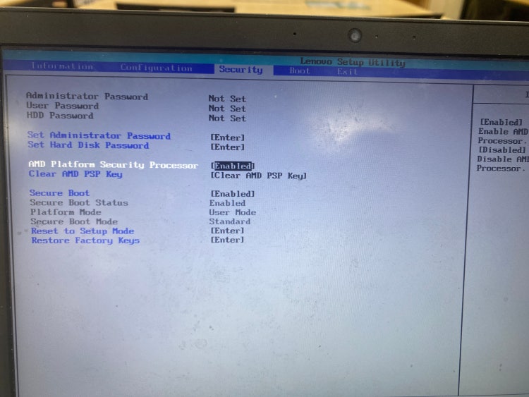 레노버 라이젠 bios에 virtualizatio없어요 : 지식iN
