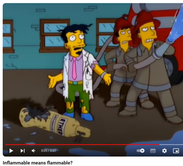 Inflammable means flammable?해석 : 지식iN