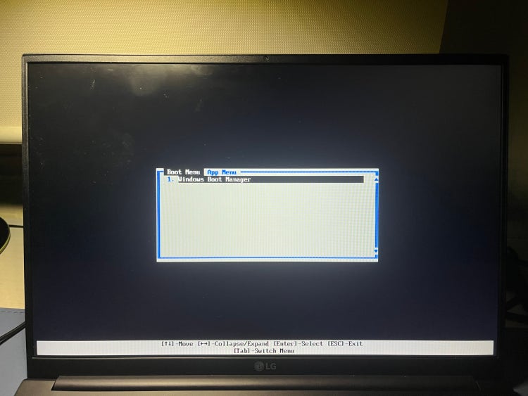 lg 노트북 boot menu, app menu 해결 : 지식iN