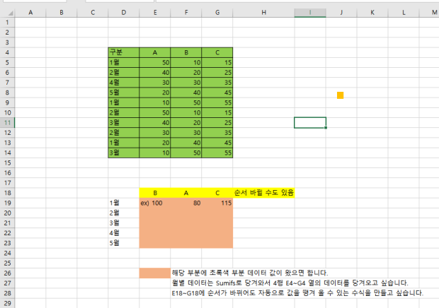 엑셀 Sumifs, effert 함수 질문 : 지식iN