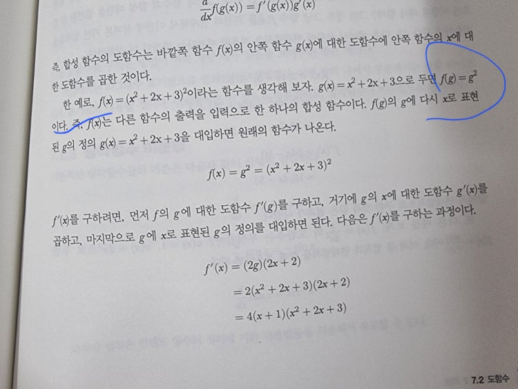 합성함수의 연쇄법칙 질문 : 지식iN