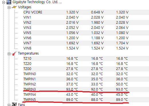 메인보드 (aux? PCI-E ?) 온도 : 네이버 지식iN