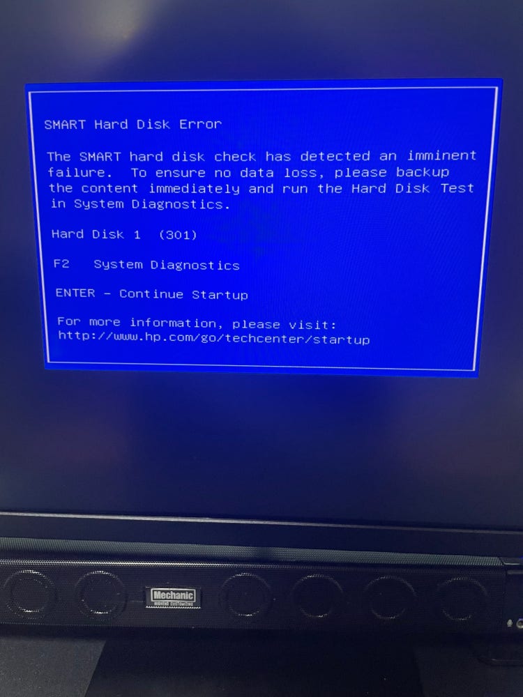 SMART Hard Disk Error : 지식iN