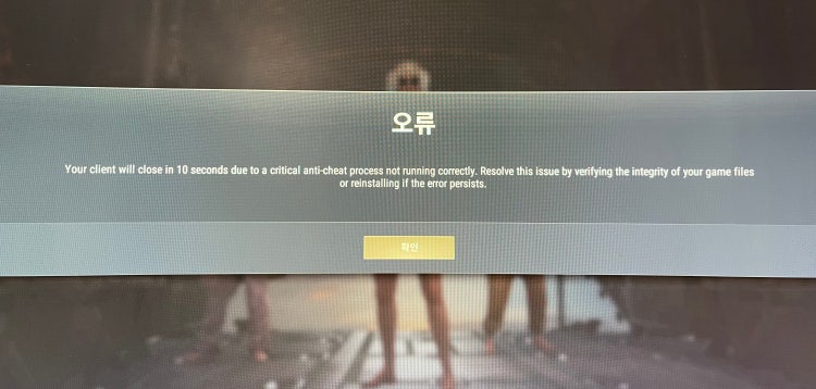 스팀배그 부정행위방지프로그램 오류 지식in
