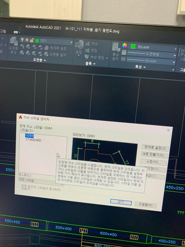 오토캐드 질문 치수기입 지식in