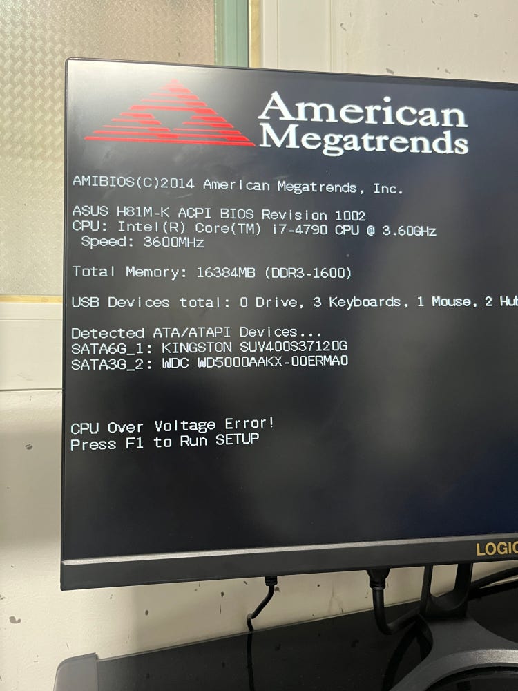 Cpu over voltage error : 지식iN