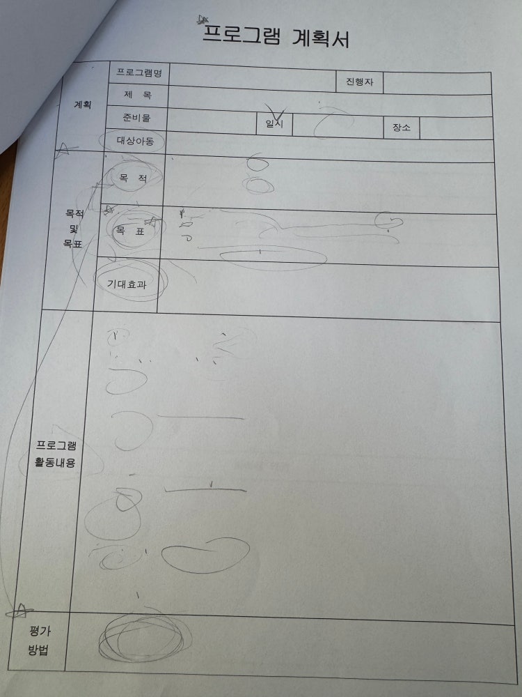 프로그램 계획서 프로그램 일지 지식in